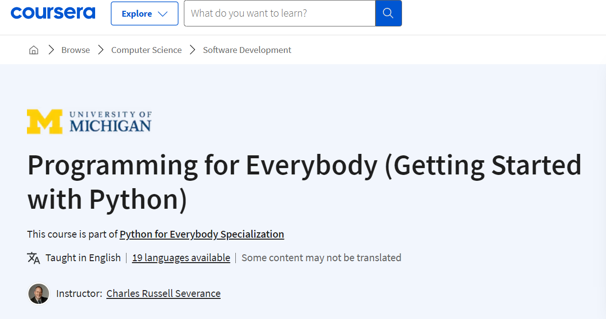 تخصص Python for Everybody - الباش كاتبة تخصص Python for Everybody - الباش كاتبة