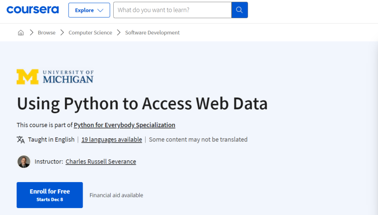 تخصص Python for Everybody