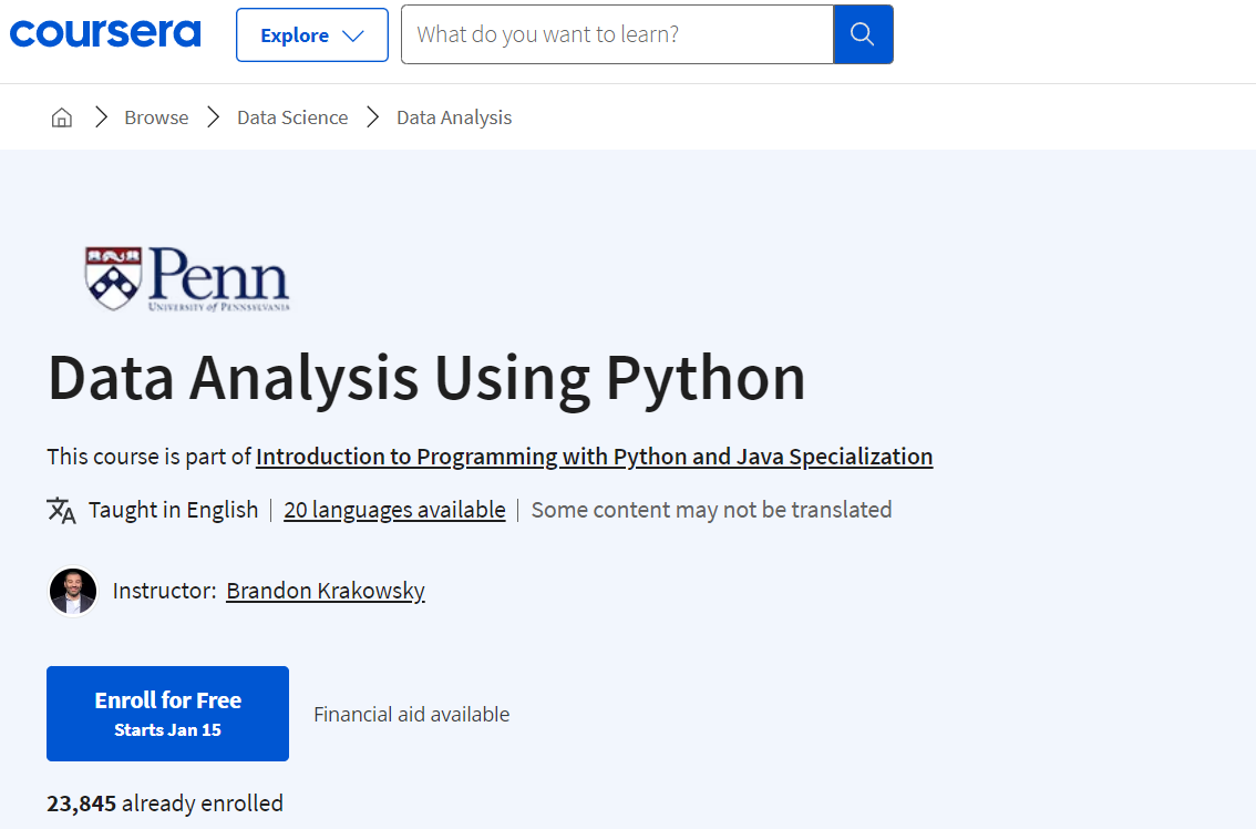 تخصص Introduction To Programming With Python And Java